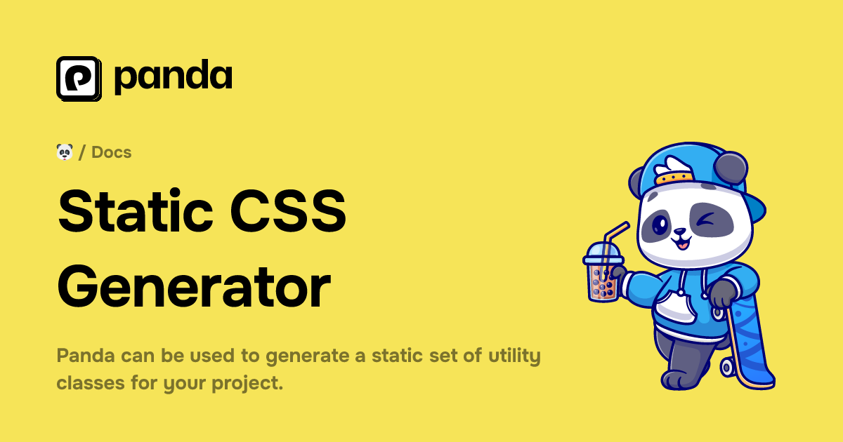 Static CSS Generator | Panda CSS - Panda CSS